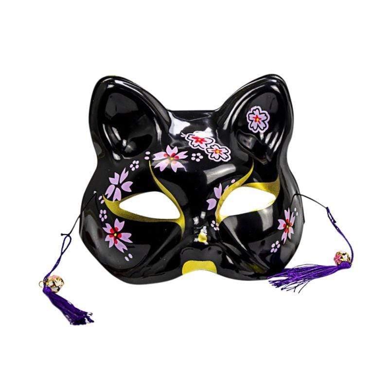 Black Style Kitsune Mask | Japanese Temple