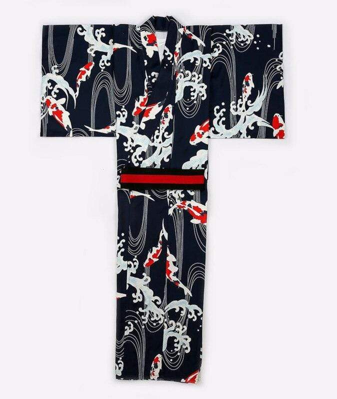 Black and Red Men's Kimono | Japanese Temple