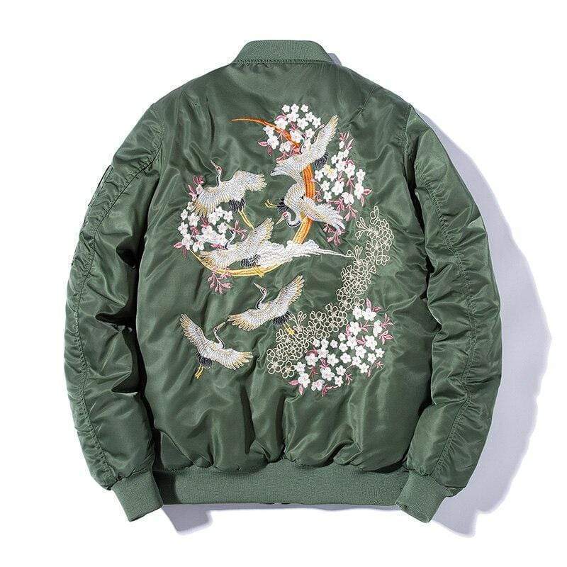 Japanese Floral Bomber Jacket | Japanese Temple
