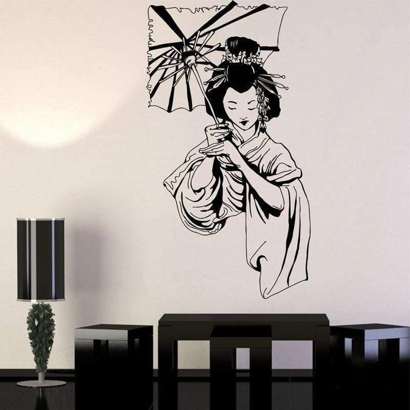 Japanese Wall Decals Sakura & Red Sun | Japanese Temple