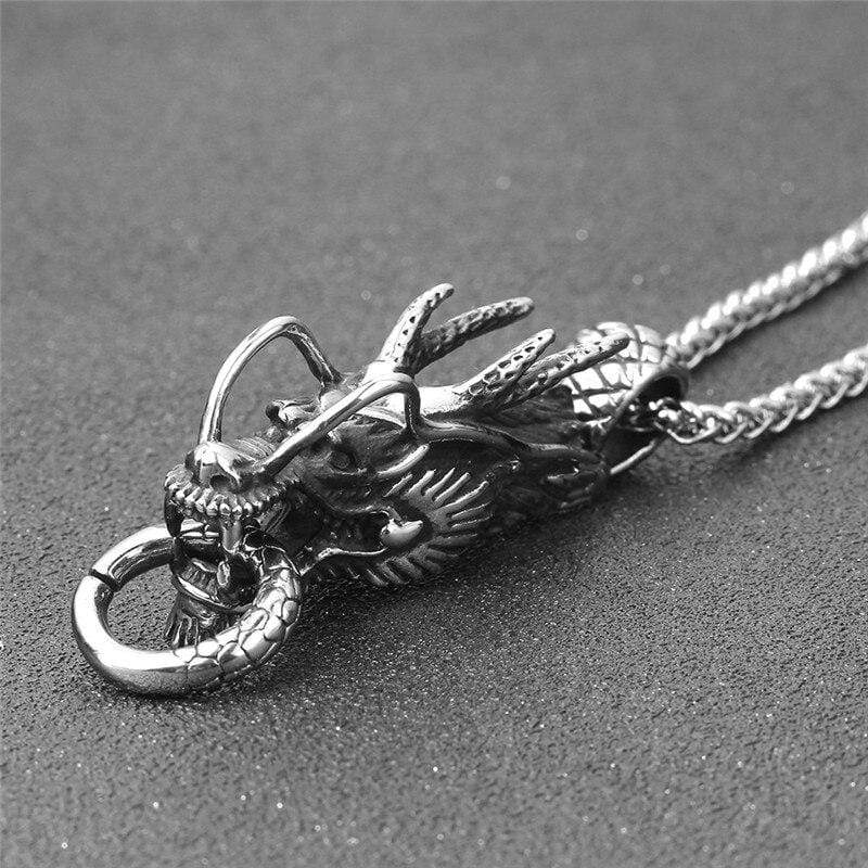 Steel Dragon Japanese Necklace | Japanese Temple