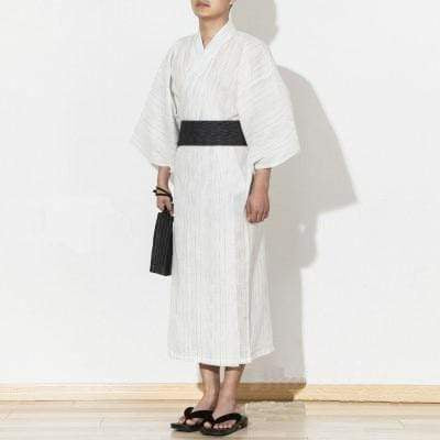 White Yukata Men's Yukata | Japanese Temple